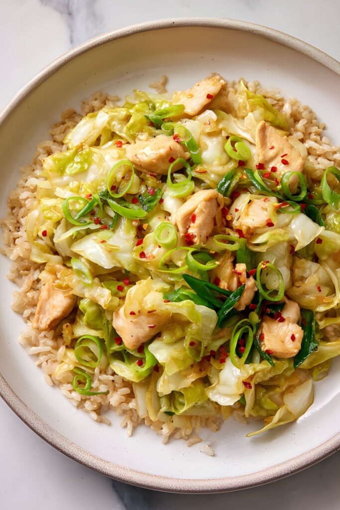 spicy chicken cabbage stir fry